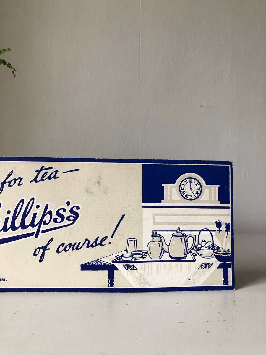 Vintage Shop Display Card, Phillips’s Tea – Lost and loved